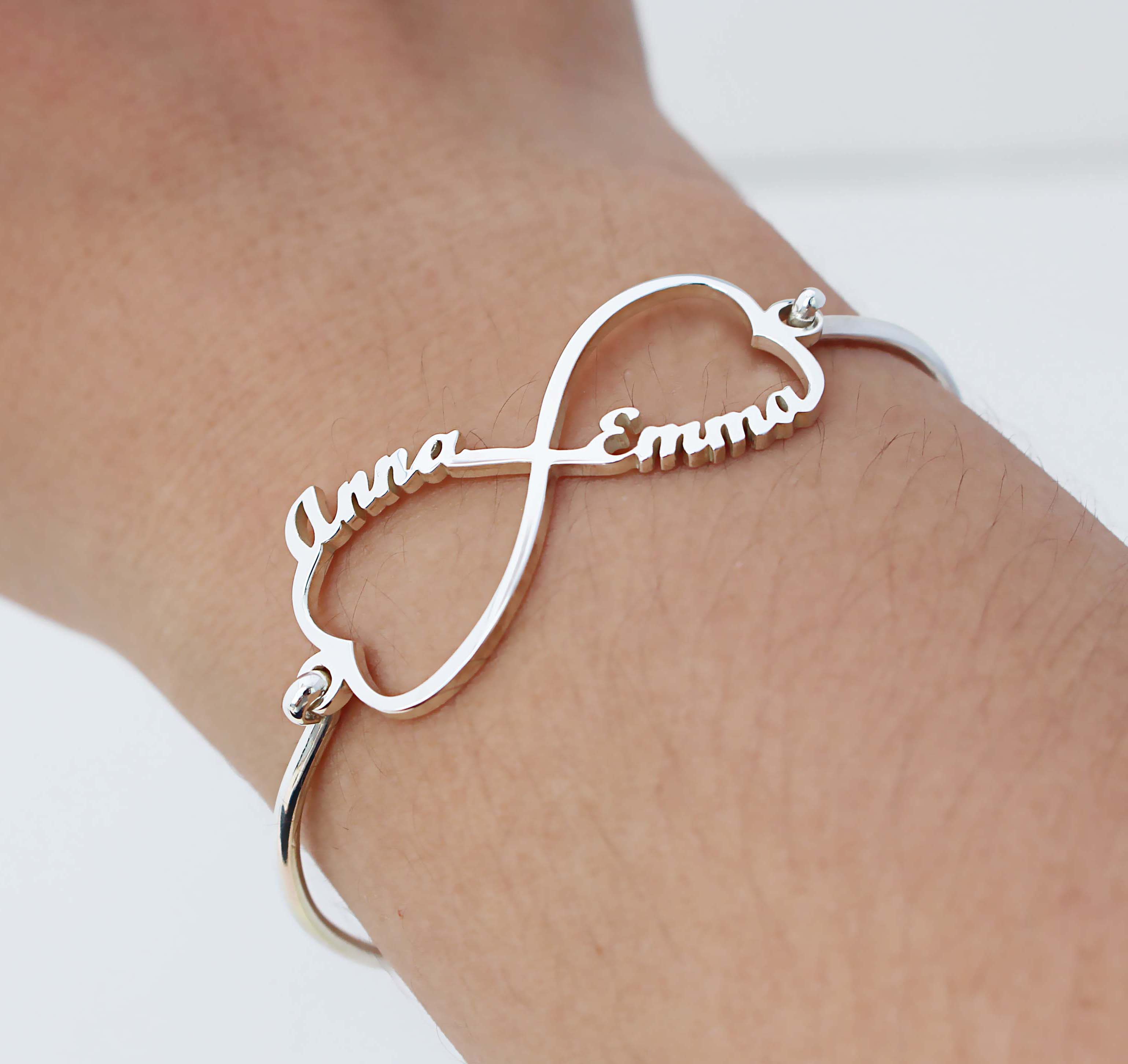 Heart Infinity Symbol Bangle - Infinity Bangle - Infinity Bracelet ...